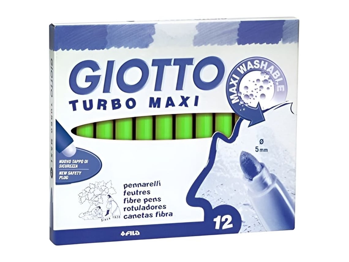 GIOTTO Rotulador Turbo-Maxi - Verde Claro - 12 Uds. | Worten.es