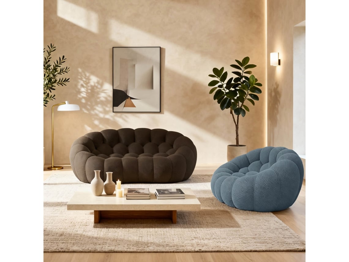 Coco Living Pack Cocoon Sofá Chocolate + Sillón - Azul | Worten.es