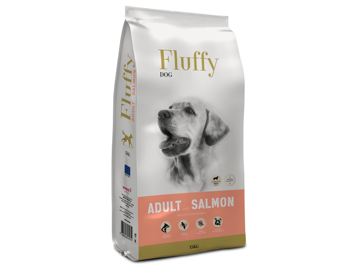 Pienso Seco para Perro FLUFFY (15 kg - Adulto - Sabor: Salmón) | Worten.es