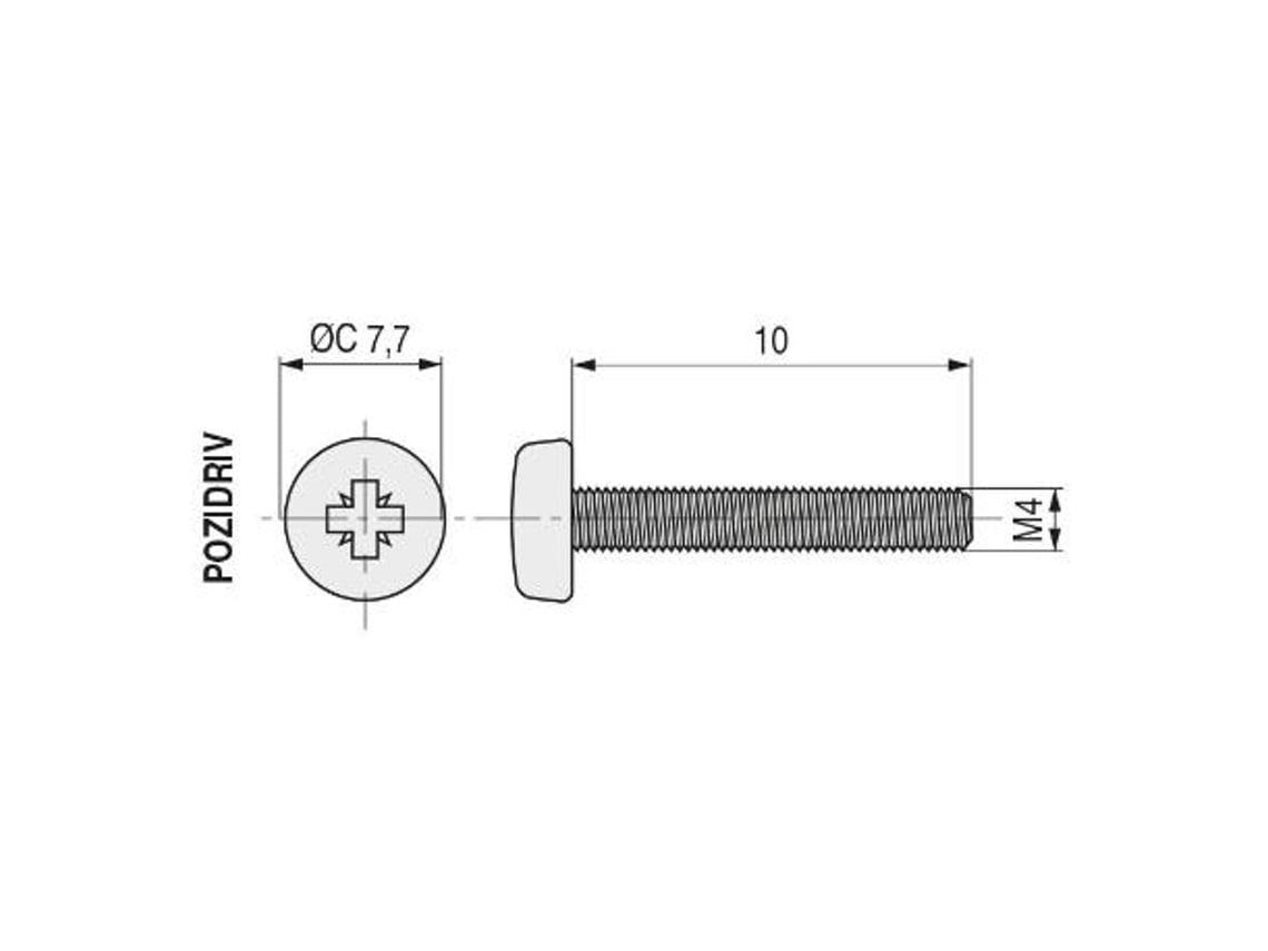 Tornillo rosca metal cabeza alomada din largo 16mm metrica m-4 (caja ...