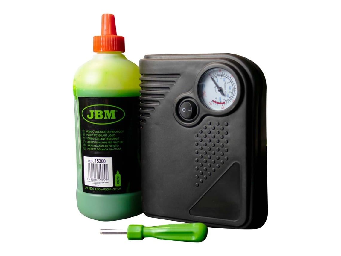 Kit Sellador de Pinchazos JBM Líquido Y Compresor de Aire