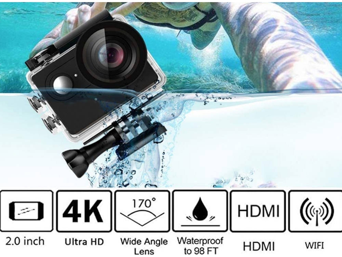 Action Cam KLACK 4K Gris (4K Ultra HD - Wi-Fi) | Worten.es
