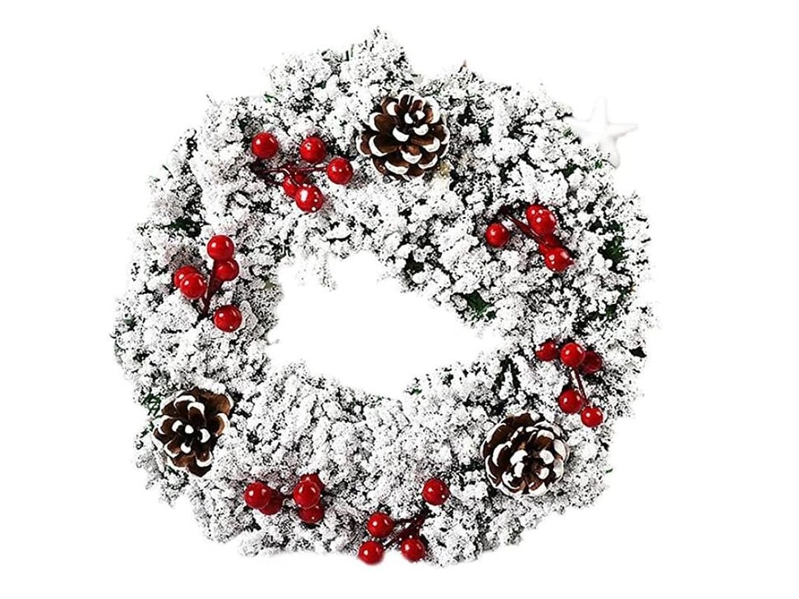 Elkuaie Coronas navideñas de 30 cm decoración navideña corona para ...