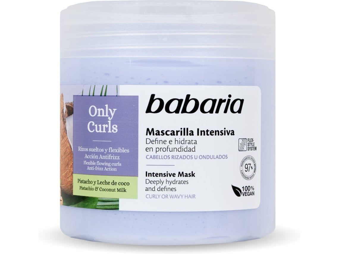 Mascarilla para el Pelo BABARIA Intensiva Rizos y Ondulados (400 ml ...