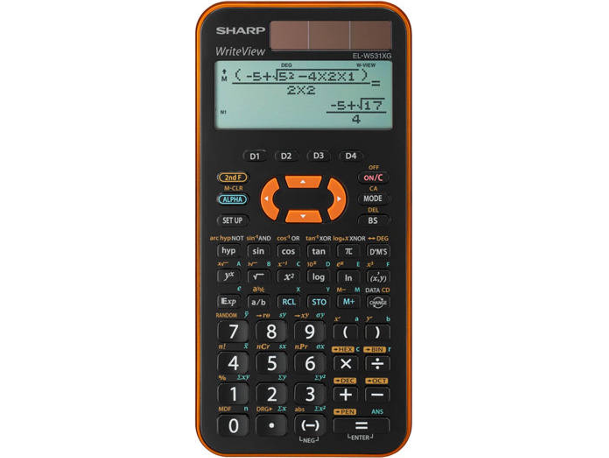 Calculadora Científica SHARP EL-W531XGYR Negro y Laranja
