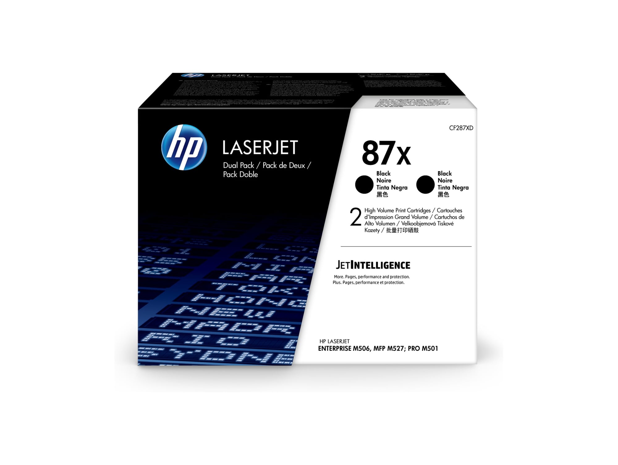 Paquete de 2 cartuchos de tóner negro Originales HP LaserJet 87X