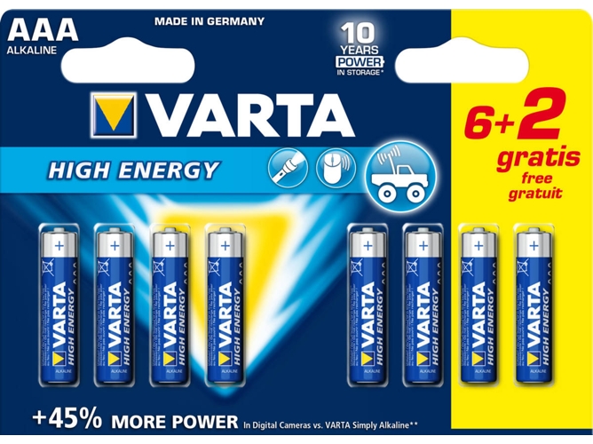 Pilas VARTA High Energy AAA 6+2pcs