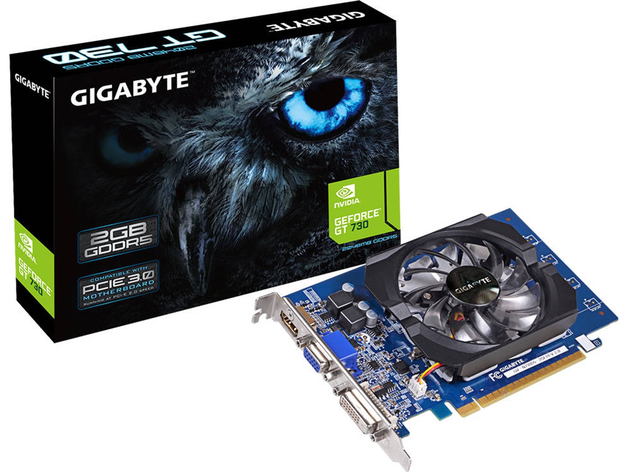 Tarjeta Gráfica GIGABYTE GeForce GT 730 (NVIDIA - 2 GB GDDR3) | Worten.es