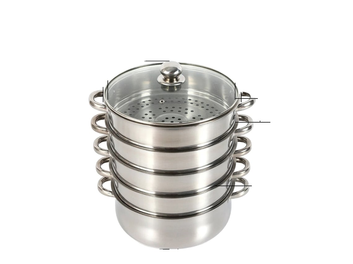 Juego de vaporera de acero inoxidable, diseño de 5 niveles, incluye ...