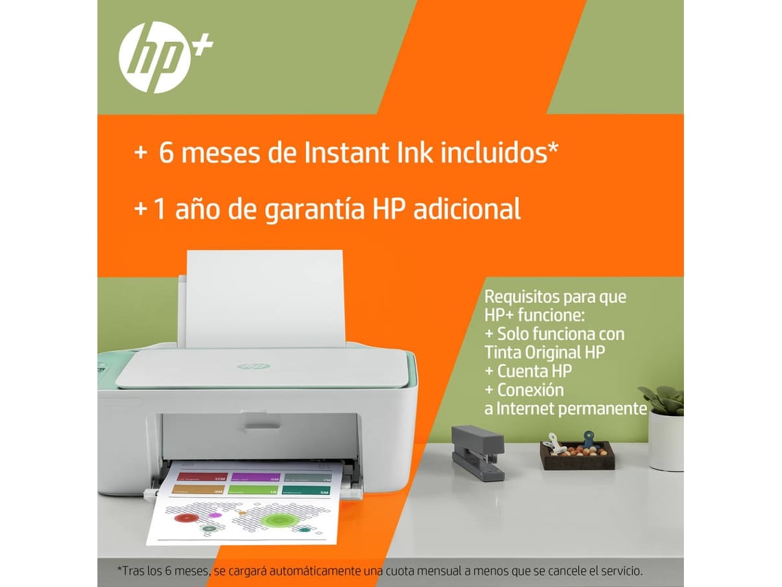 Impresora HP DeskJet 2722e Verde (Multifunción - Inyección de Tinta ...