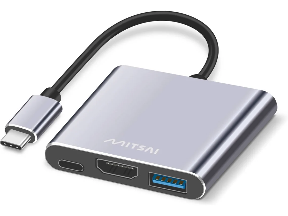 Adaptador MITSAI USB-C para HDMI + USB-C + USB 3.0 | Worten.es