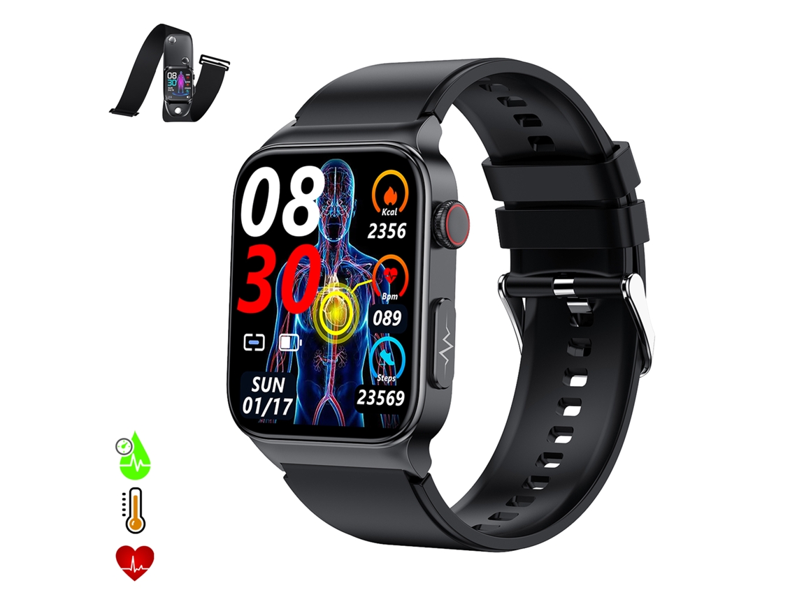 Smartwatch E500 con monitor de glucosa en sangre, presión arterial y ...