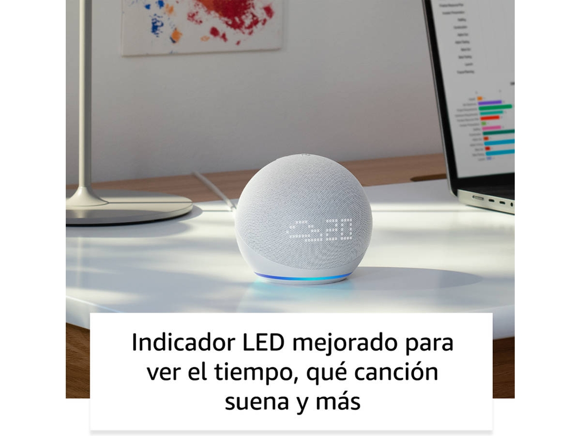 Altavoz inteligente ECHO Dot 5 Reloj (Alexa - Blanco) | Worten.es