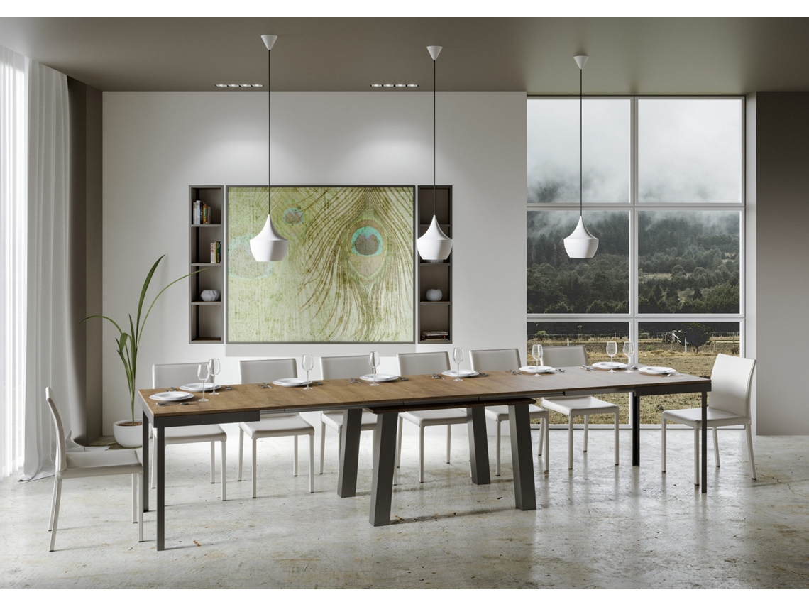 Mesa de Comedor ITAMOBY Bridge Evolution (90x120/380 - Paneles de Melamina - Nogal)