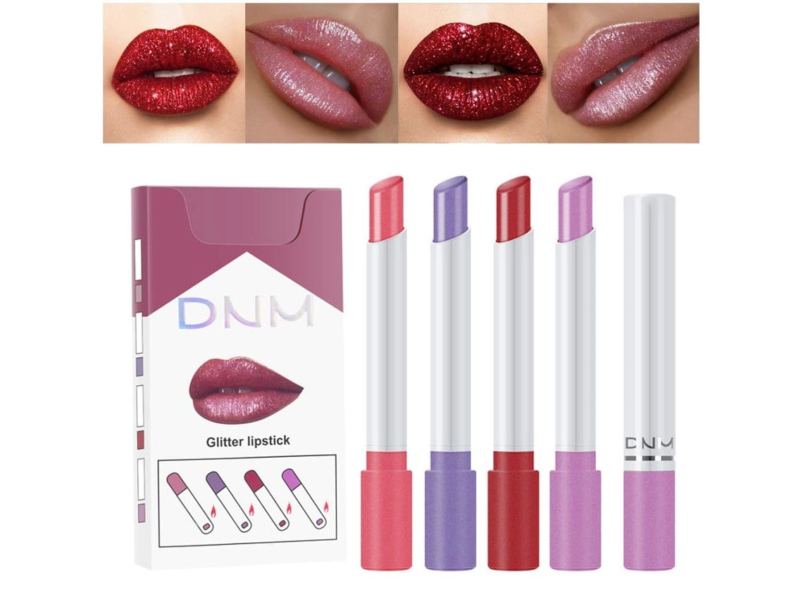 Kit de 4 mini labiales con purpurina para cigarrillos, tubo de humo ...