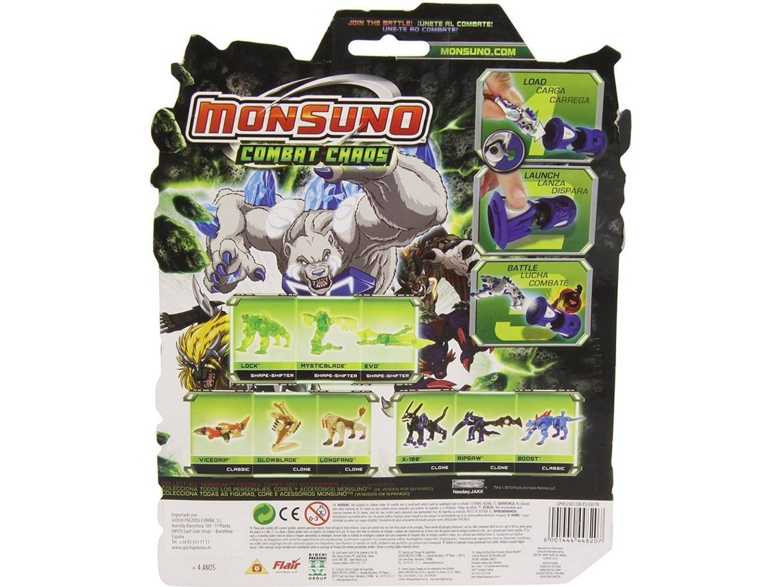 Figura de Jugar GIOCHI PREZIOSI Monsuno Combat Chaos (1 Core/3 Figuras ...