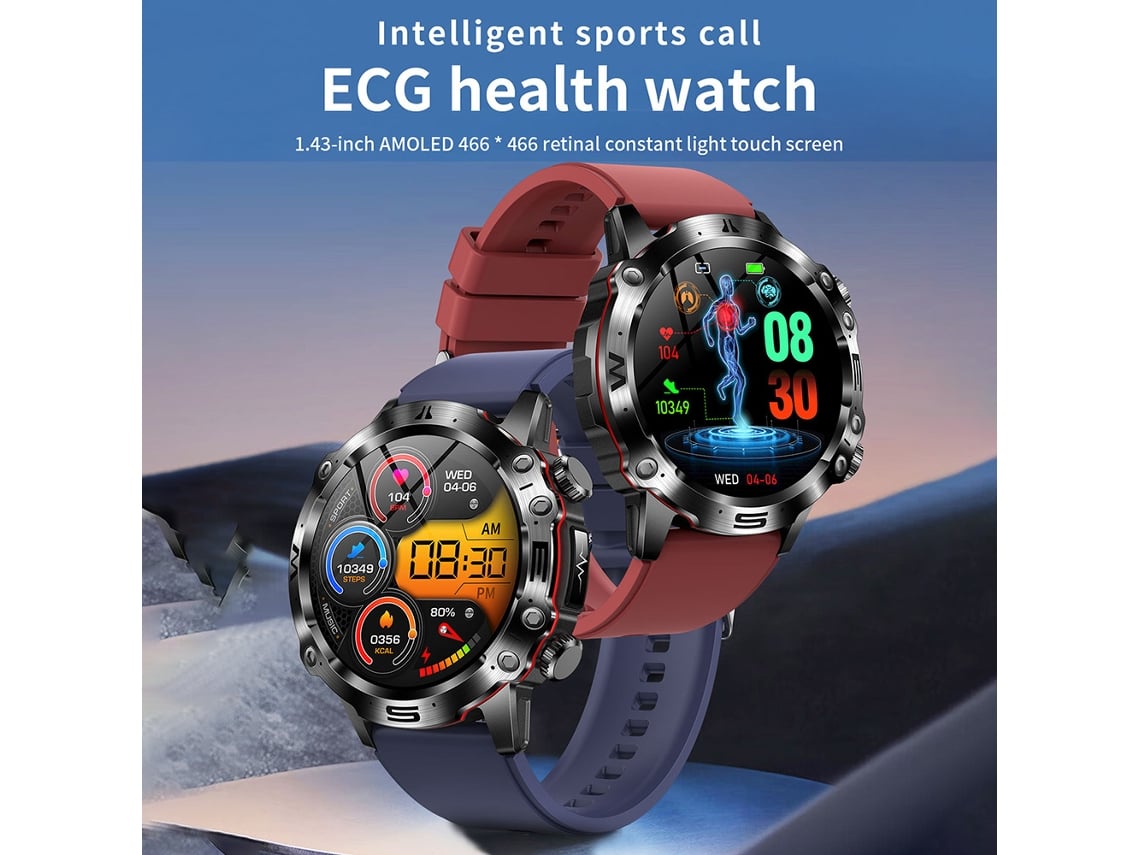 Smartwatch 1,43 Pulgadas, Pantalla 466466, Monitor De Salud, Ip68 ...