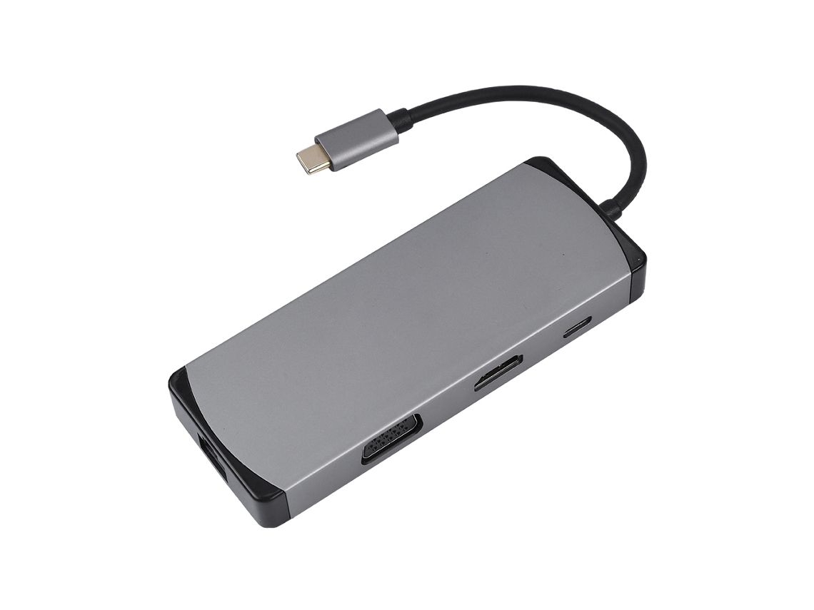 Cabledeconn - Convertidor HDMI a VGA/SD/TF Gigabit 8 en 1 de tipo C a ...