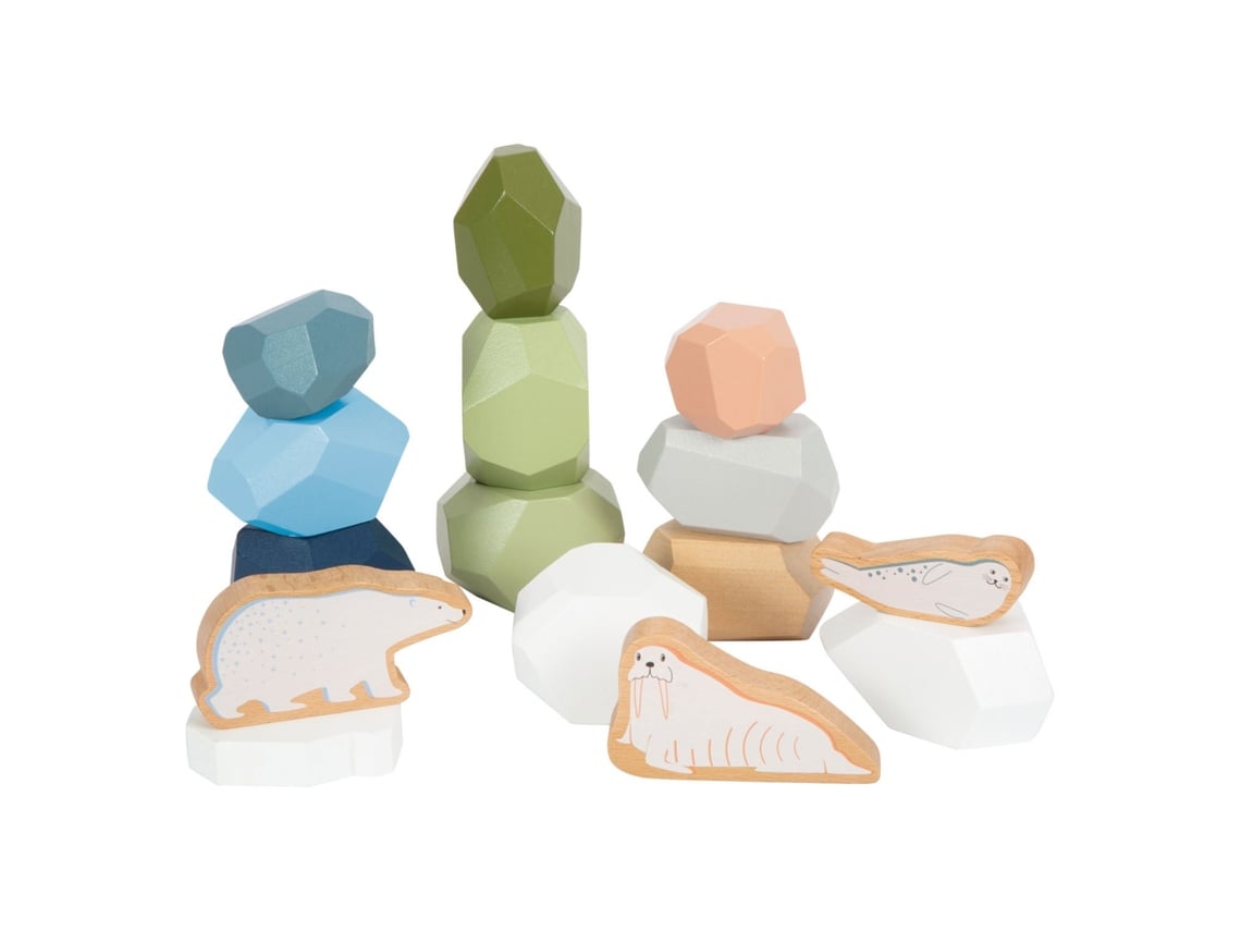 Juego de 11 piedras de equilibrio de madera ártica de Small Foot ...