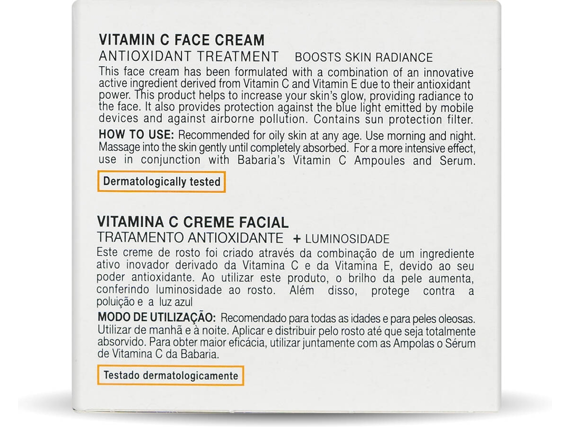 Crema Facial BABARIA Vitamina C (50 ml) | Black Friday 2023 Worten.es